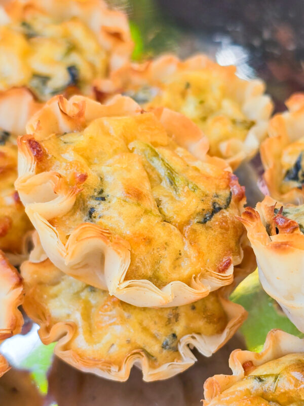 Spinach Artichoke Dip Mini Filo Quiches - Cooking For An Army